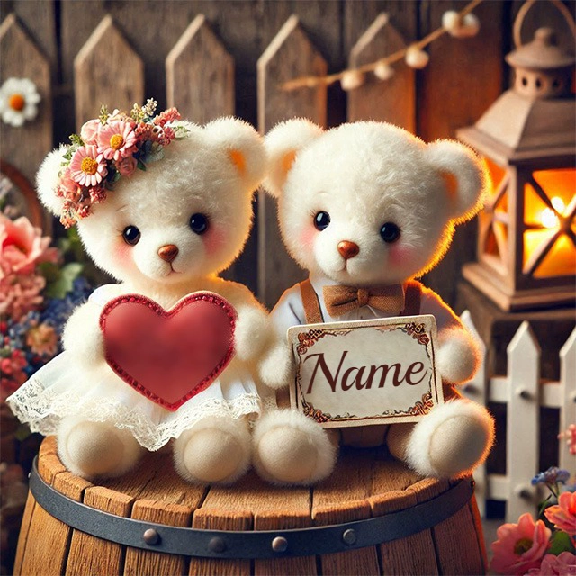 Personalize Rustic Teddy Bear Display for Heartfelt Occasions