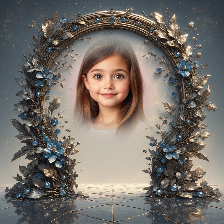 Add Your Photo to a Dreamy Oval Frame with Radiant Flowers