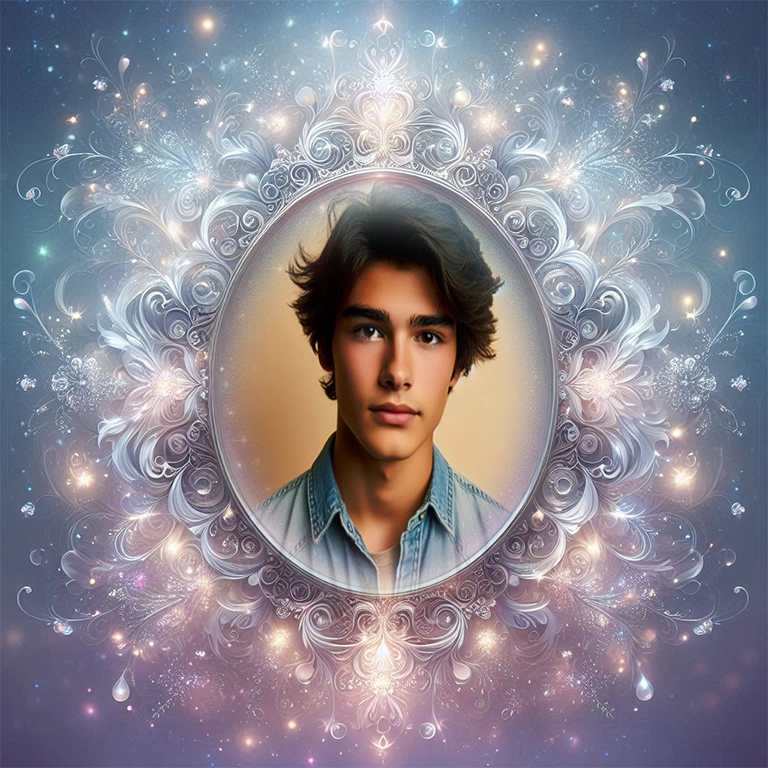 Add Your Photo to a Dreamy Oval Frame with Radiant Flowers